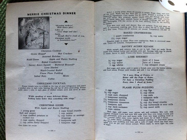 Christmas Menus – History in the Kitchen