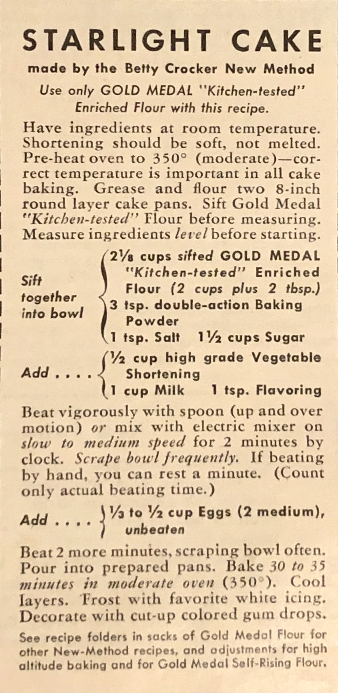 Starlight Cake – History in the Kitchen