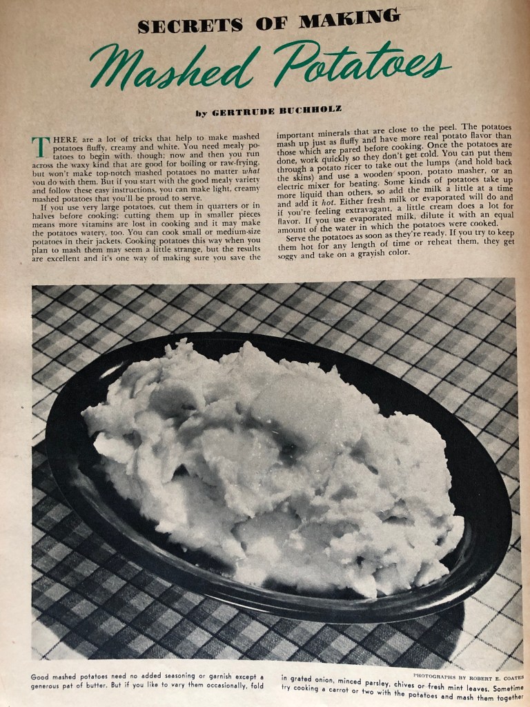 Thanksgiving: Mashed Potatoes – History in the Kitchen