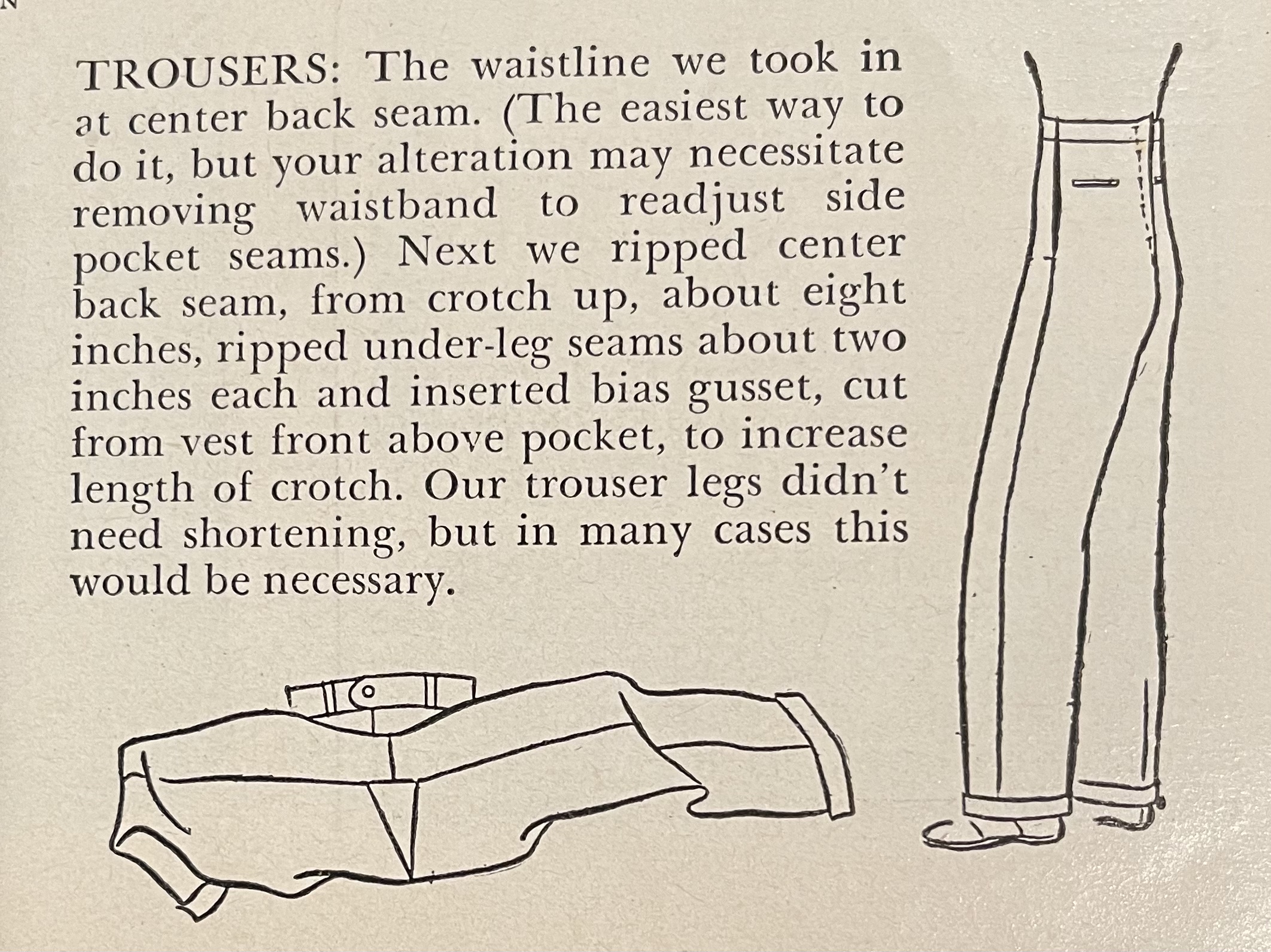 Making Do: Brother’s Suit into Sister’s Slack Suit – History in the Kitchen