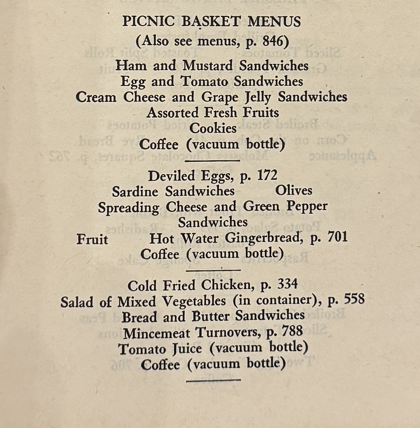 First Monday Menu: Picnics! Part 1 – History in the Kitchen